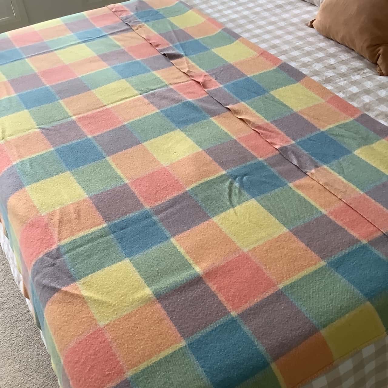 Invicta, All Pure Wool Single Bed Vintage Blanket.