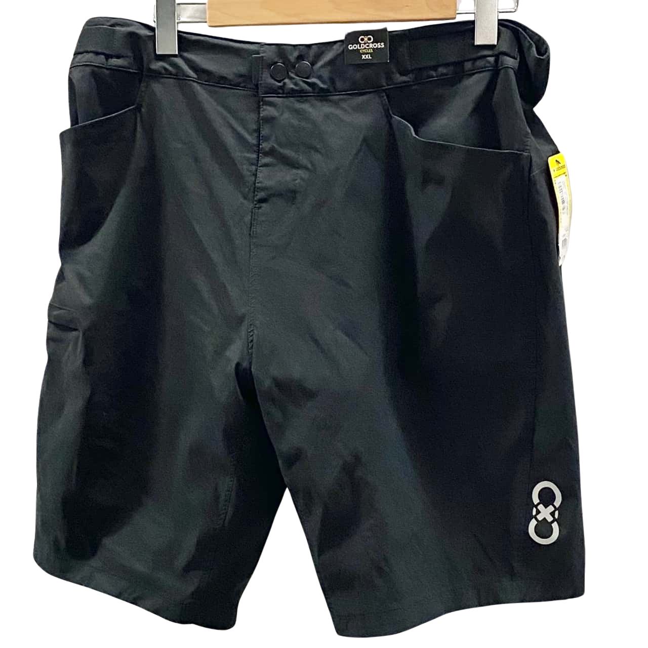 Goldcross Mens Size XXL Black 2 in 1 cycling shorts/ nylon padded under ...
