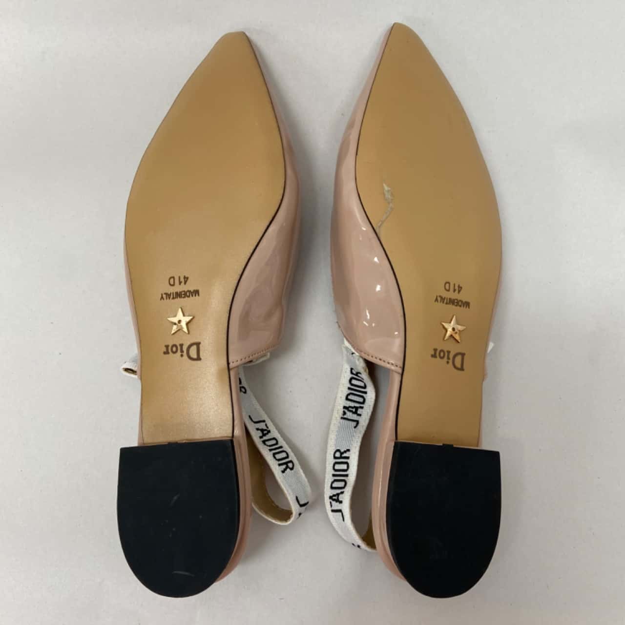 Womens J'Adior Ribbon Slingback Flats - Size 41D -Beige (s)