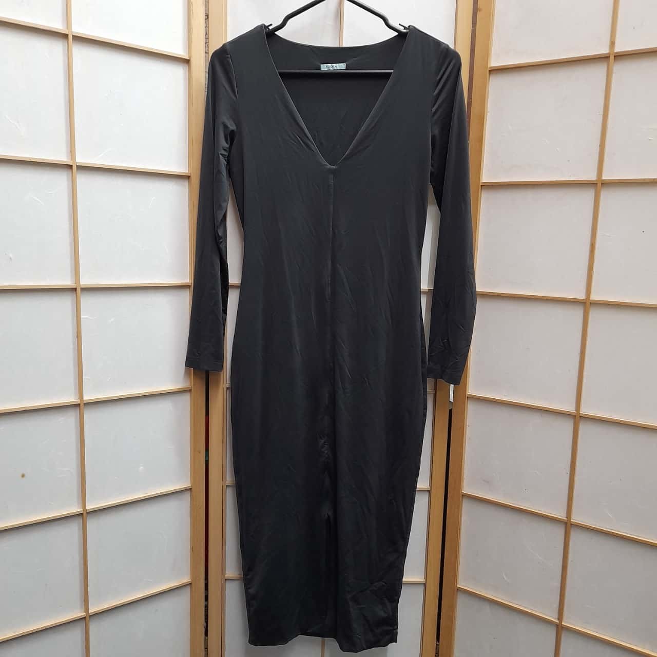 Kookai Womens Size 1 Long Sleeve Grey Bodycon Dress.