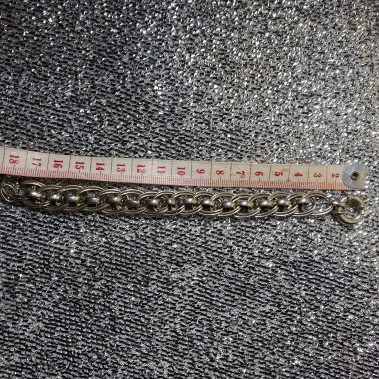 Italian Stamped Silver Interlocking Chain Bracelet (s)