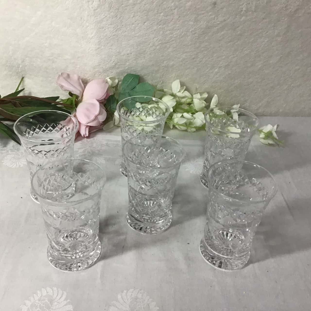 Set of 6 Decorative Crystal Cut Glass Tumblers(s) - Used As New ...