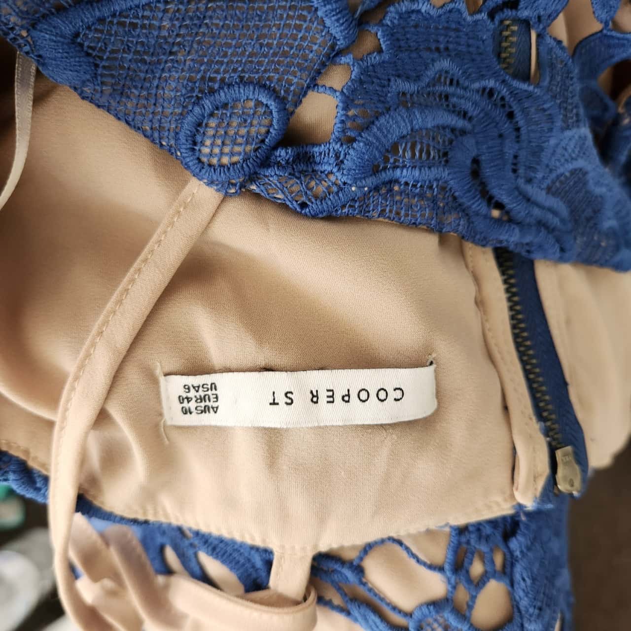 NWOT Cooper St lace blue dress size 10/M(s)