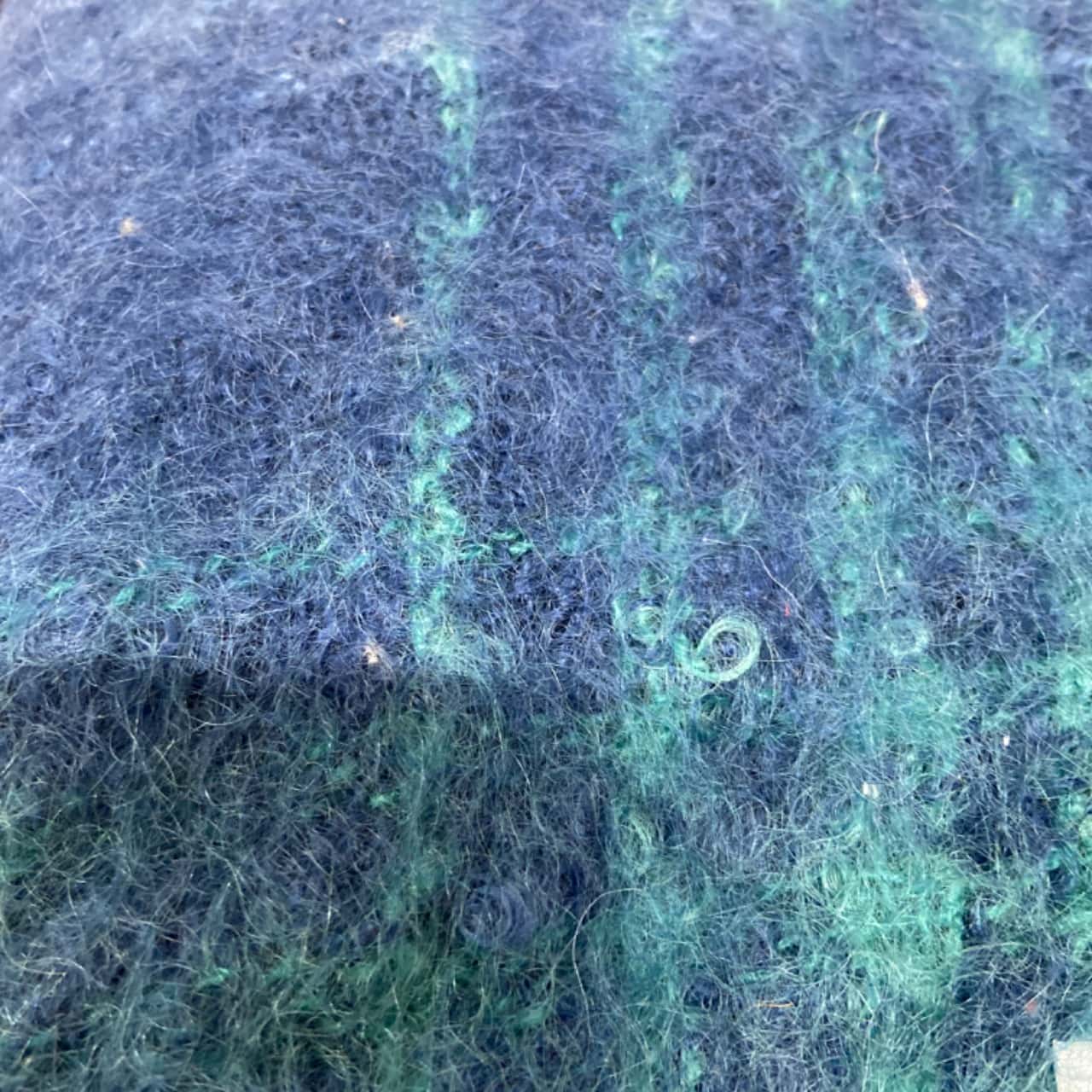 St Albans Pure Mohair Pile Blanket Blue/Green