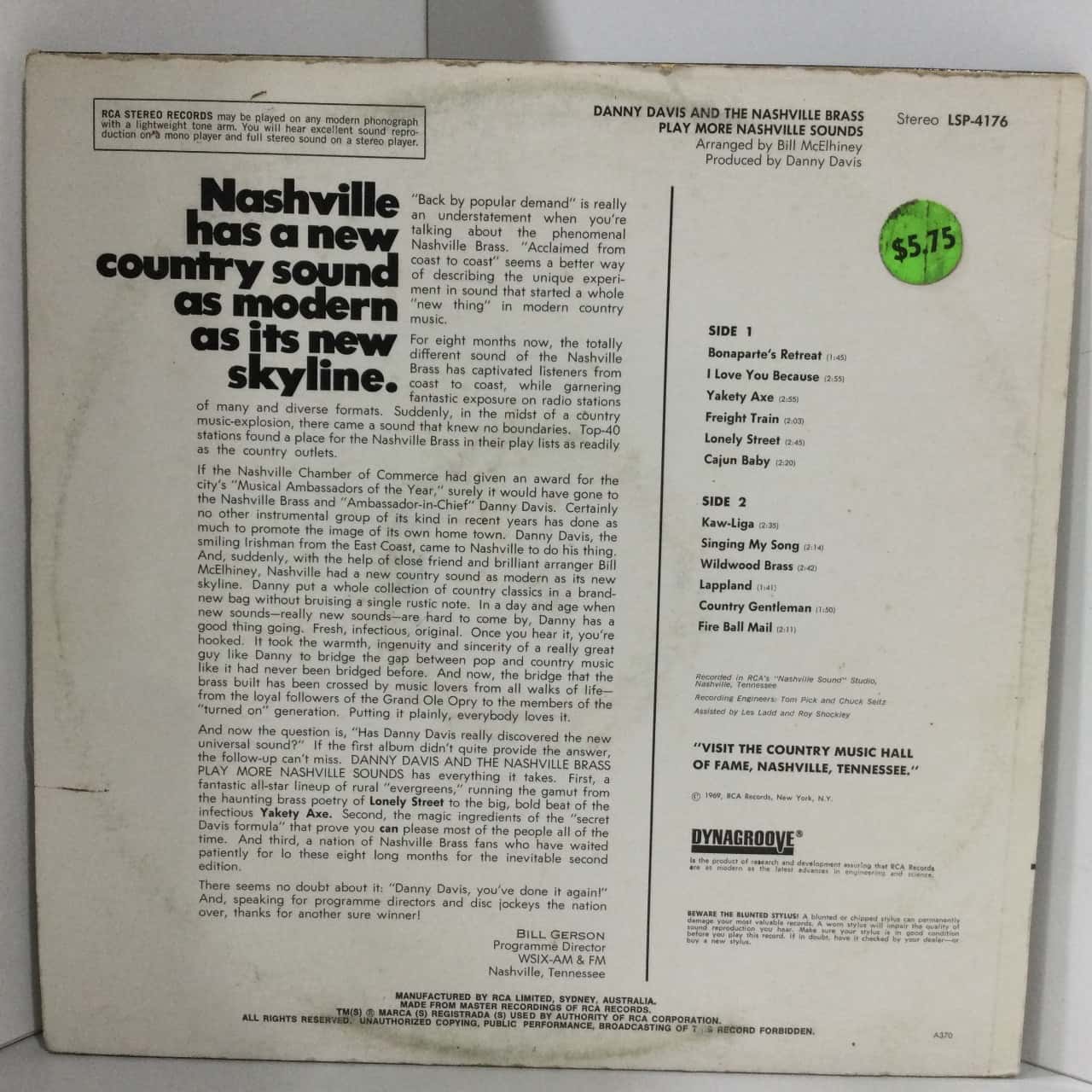 Danny Davis & The Nashville Brass Play More Nashville Sounds by Danny ...