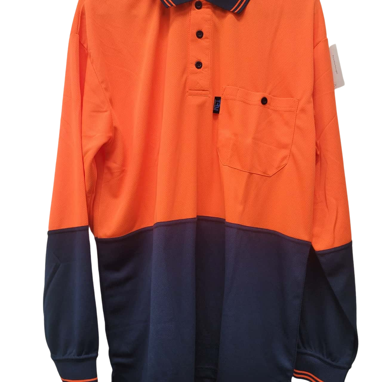 TRU Mens Size M Navy Orange Work Shirt