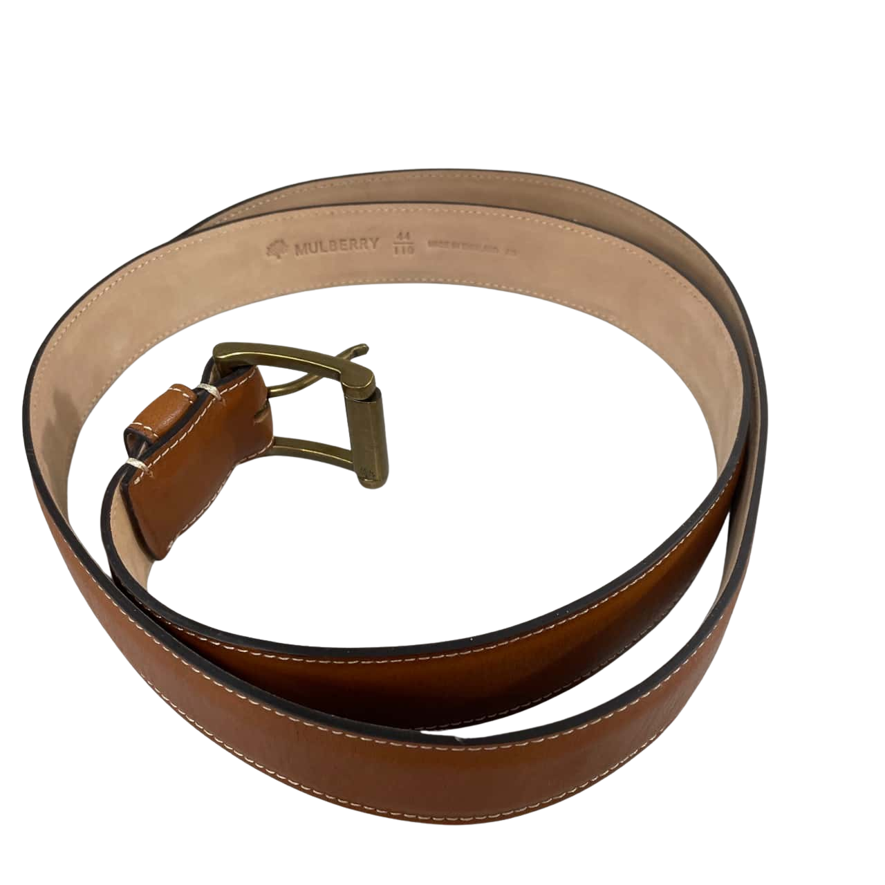 Mulberry Mens Leather Belt Size 44/110 in light Brown