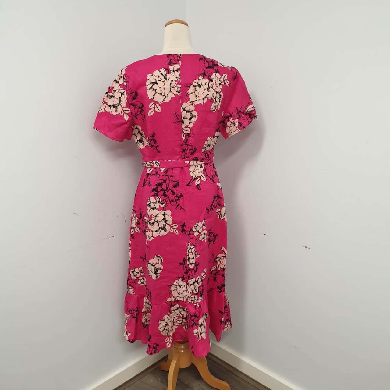 Jacqui-E Exceptionally Pretty Womens Fuchsia Pink Floral Tie Waist ...