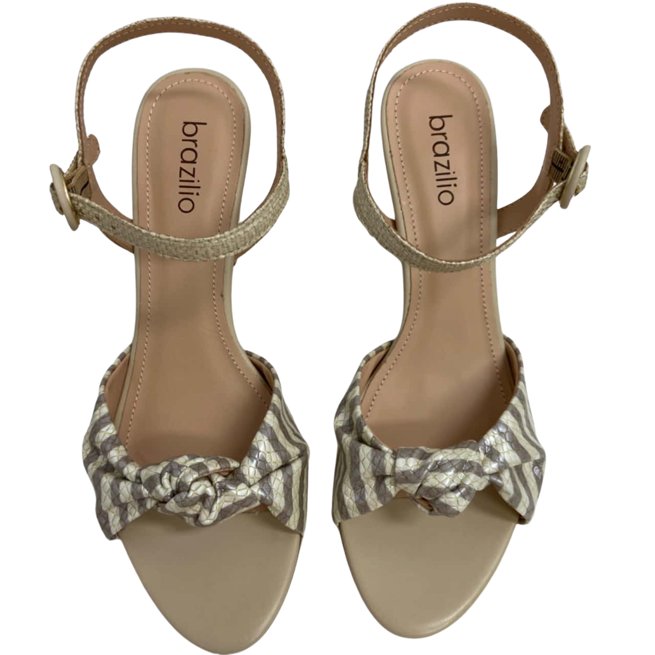 Brazilio Womens Size 40 Sandals Beige / Grey
