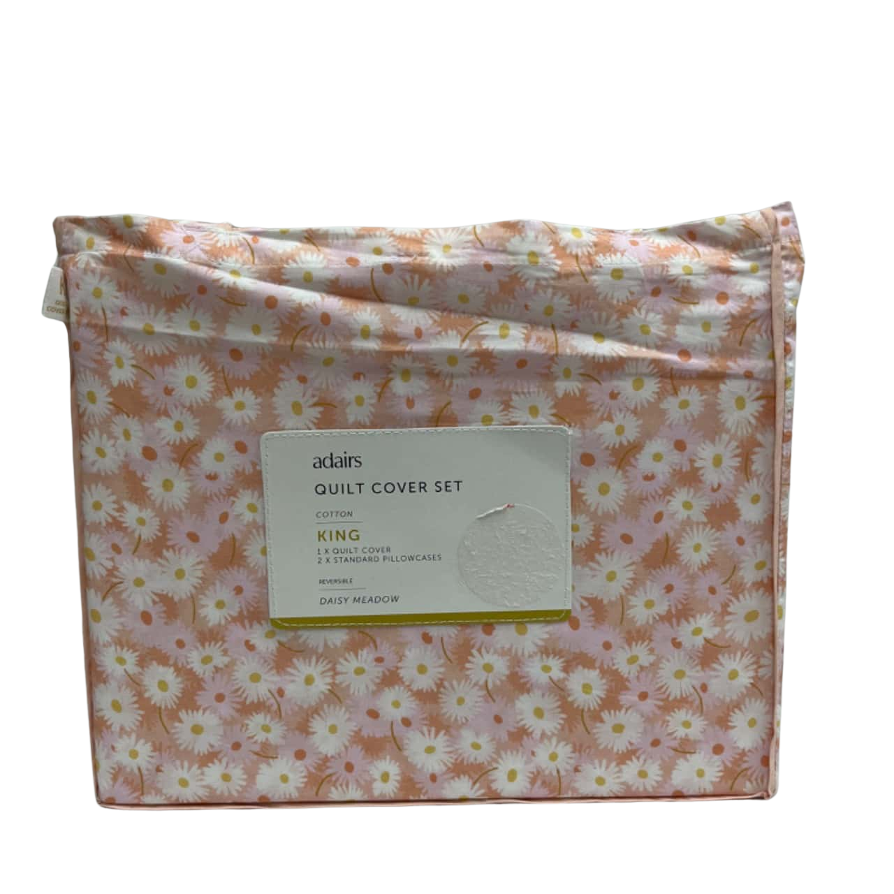 Adairs Quilt Cover Set King Reversible Daisy Meadow