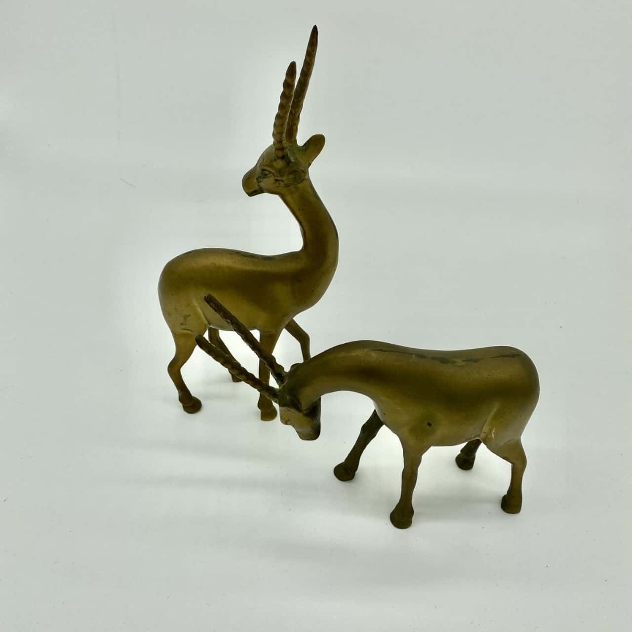 Pair of Solid Brass Antelope Statues(s)