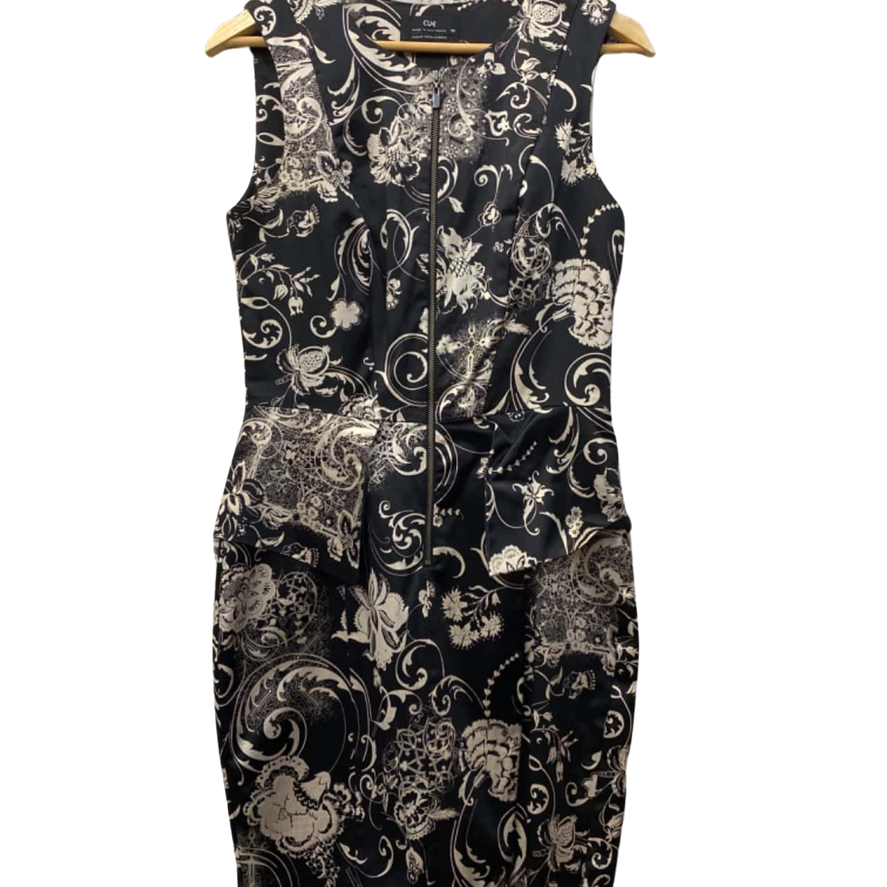Cue Womens Size 10 Midi Dress Black / Floral (s)