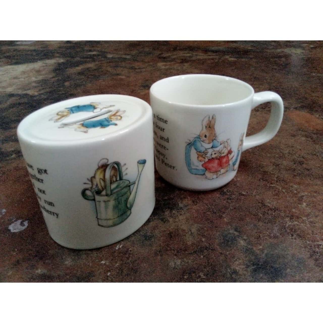 Wedgwood Beatrix Potter Peter Rabbit Money Box & 1993 Cup(s)
