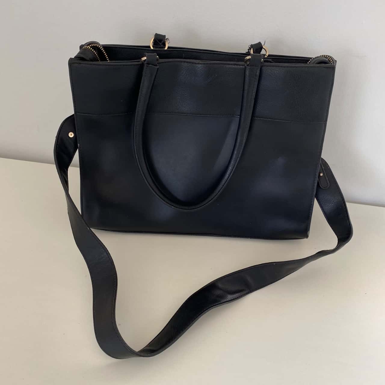 Witchery Black Leather Cross Body Bag Handbag(s)