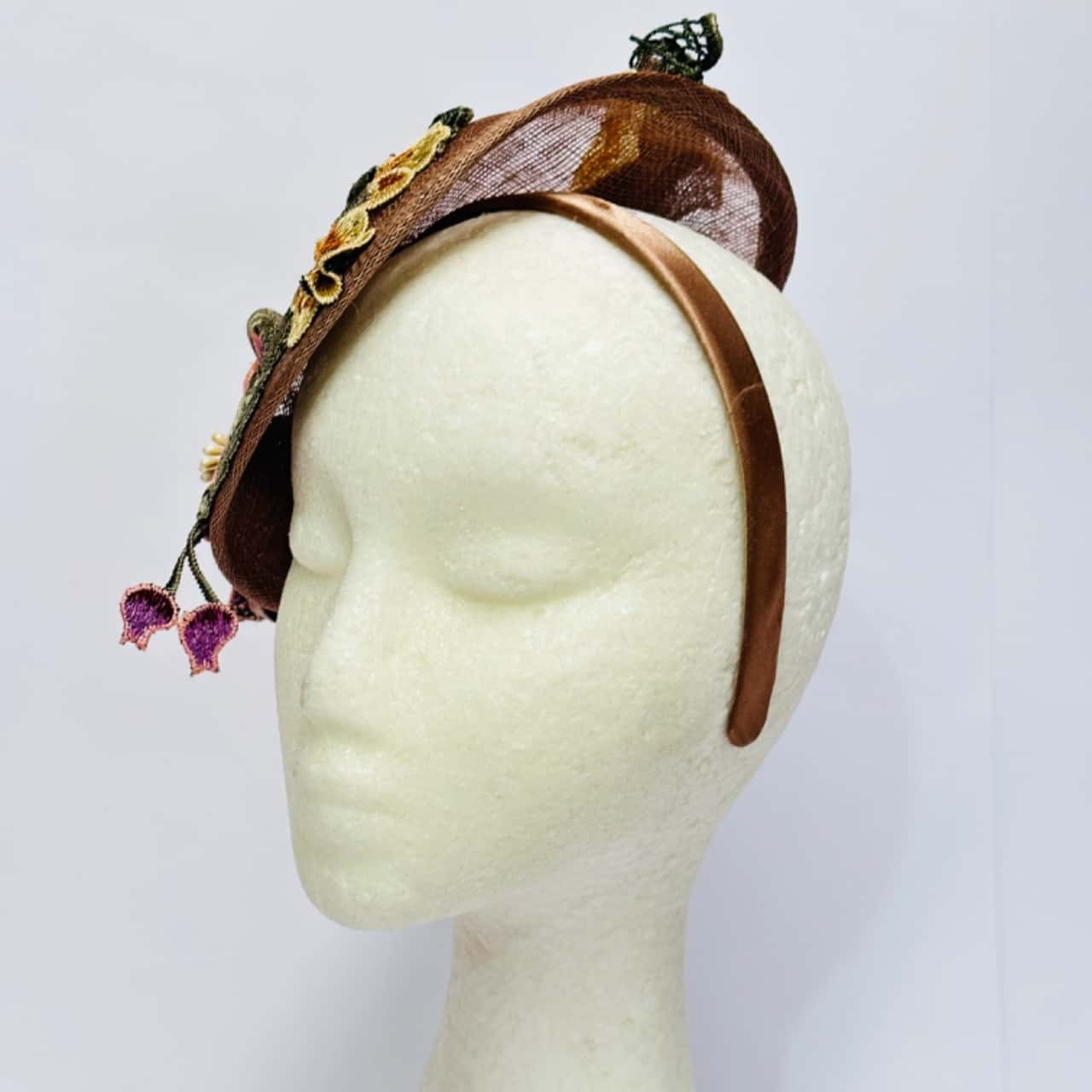 JEANNE SIMMONS Floral Fascinator Brown (s)