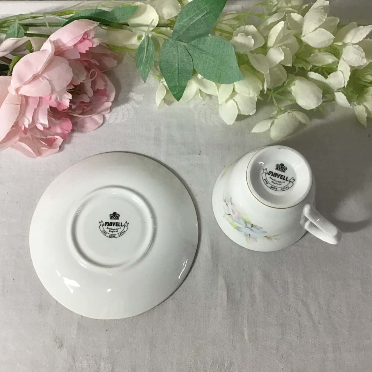 Mayell Staffordshire England Blue / Pink Floral Fine China China Cup ...