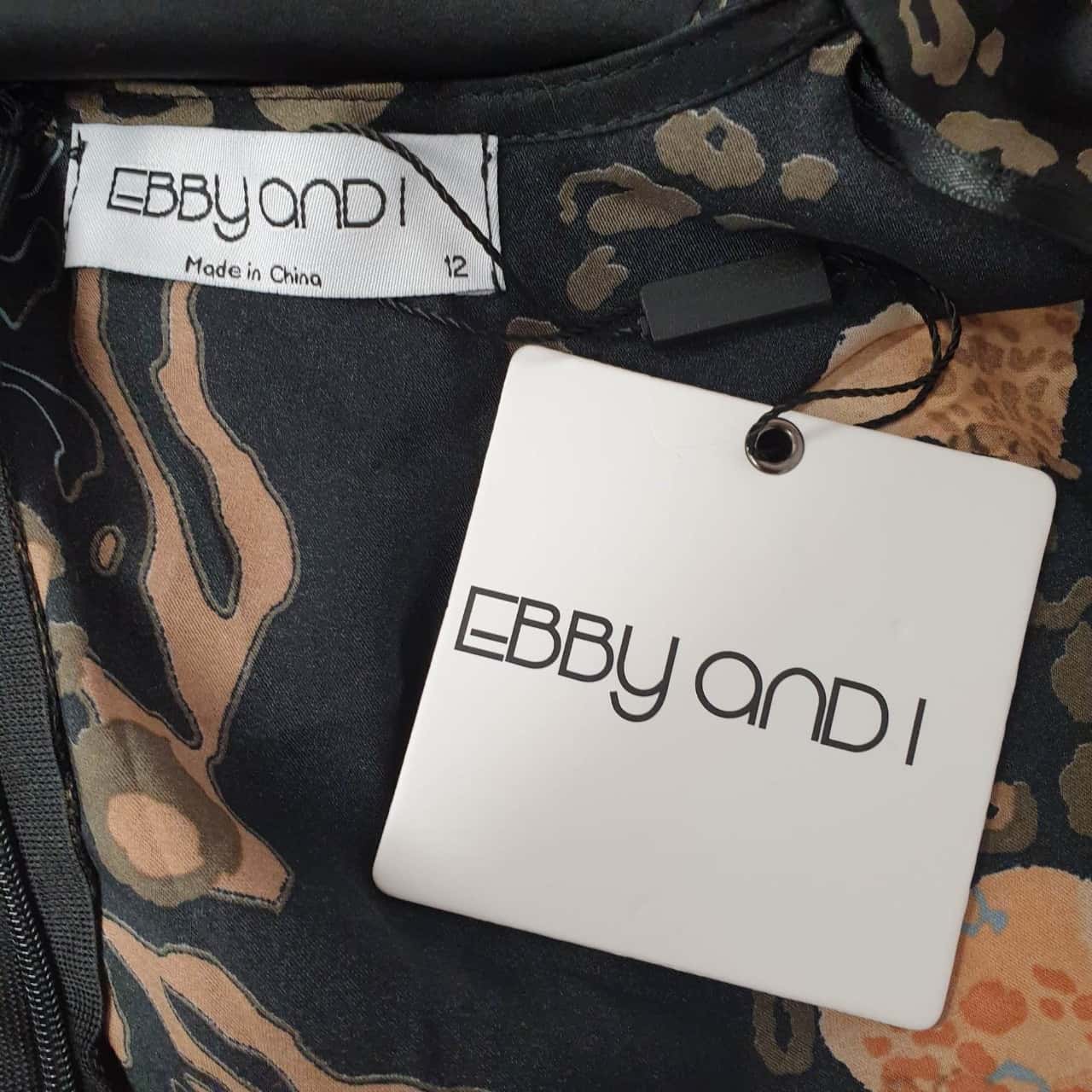 Ebby & I Feminine & Classy Black & Coral Floral Soft & Flowy Midi Dress ...