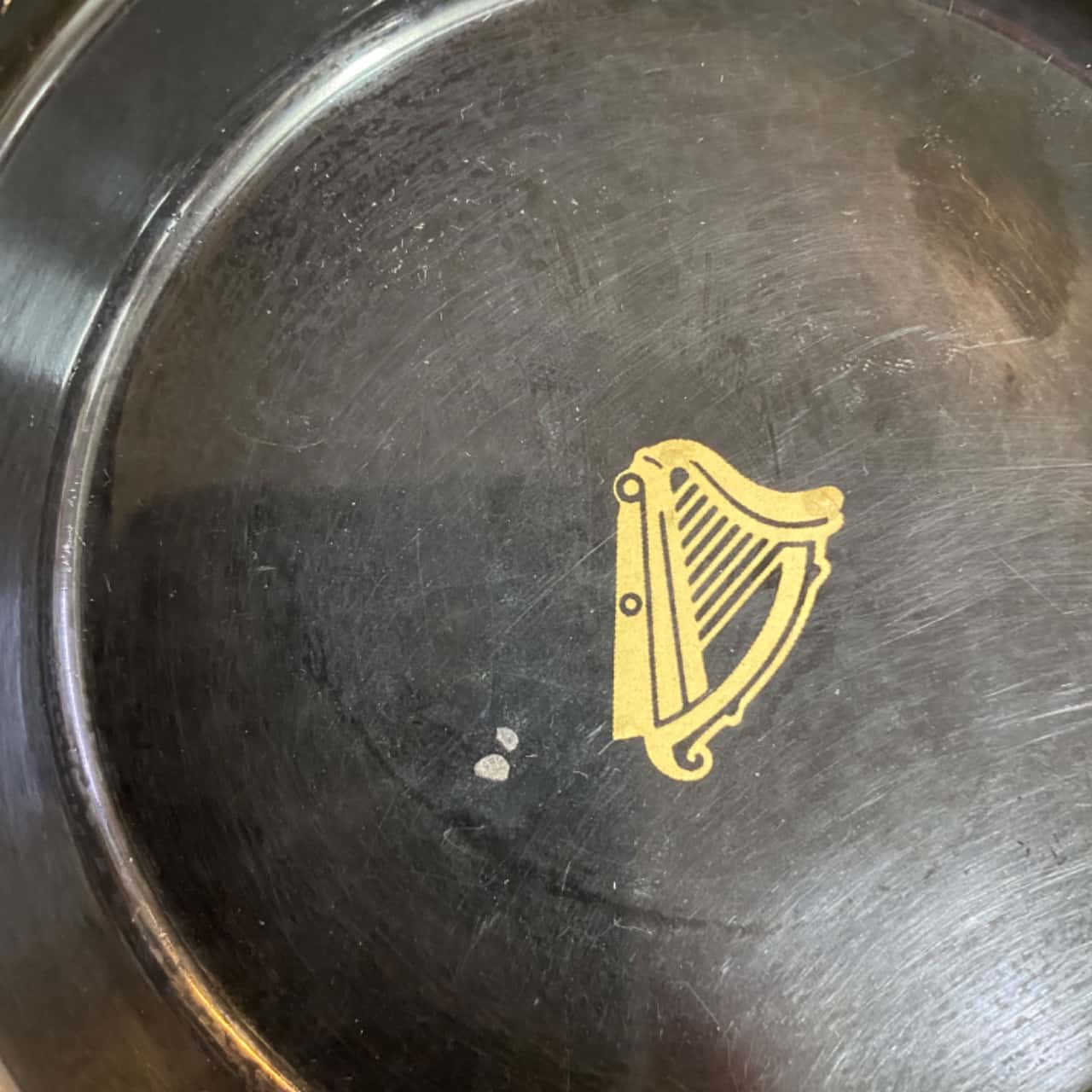 Guinness Ashtray Black Gold and Red Trim 20cm(s)