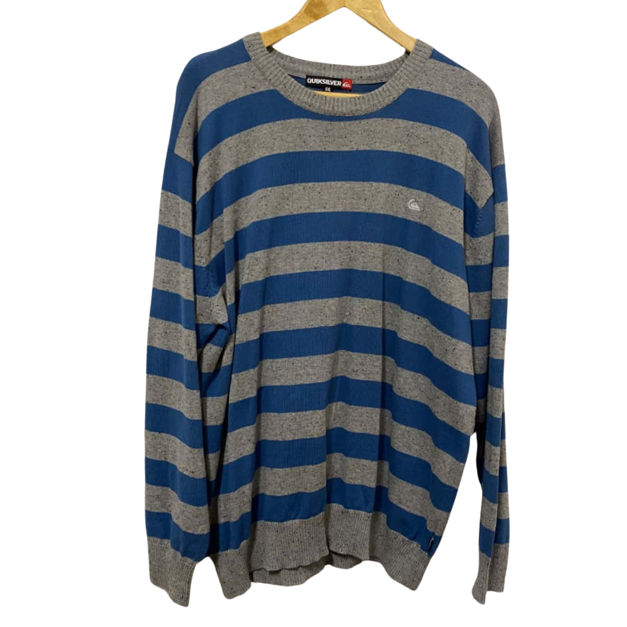 Quicksilver Mens Size XXL Crew Neck Blue / Grey / Striped