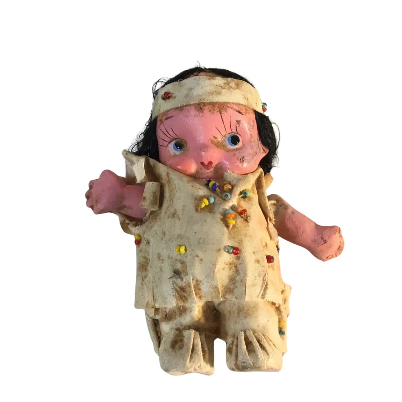 Vintage Porcelain Bisque Indian Cupie Doll Unique Approx 10cm high(s)