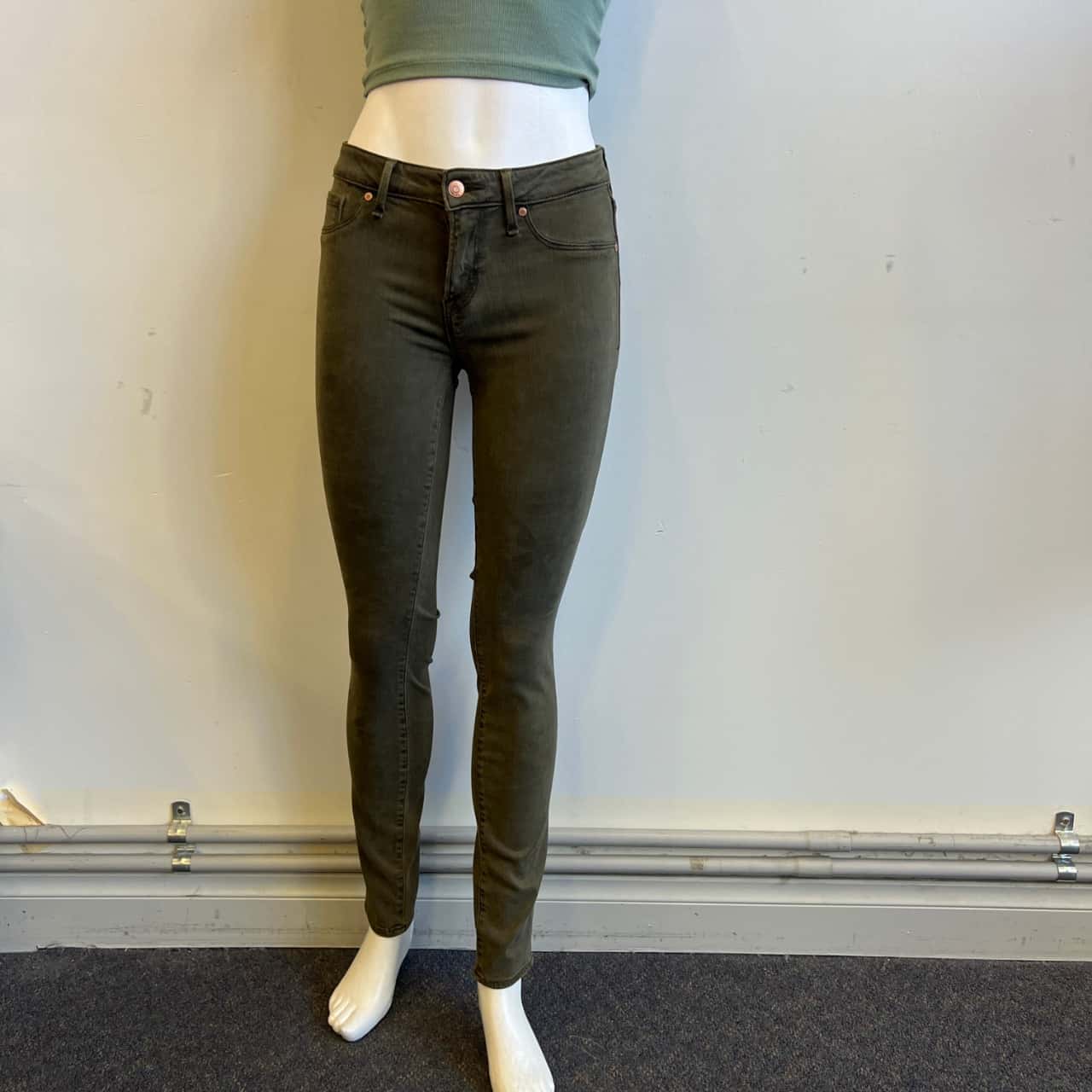 Marc By Marc Jacobs Womens Size 29 Super Stretch Skinny Jeans Green (s)