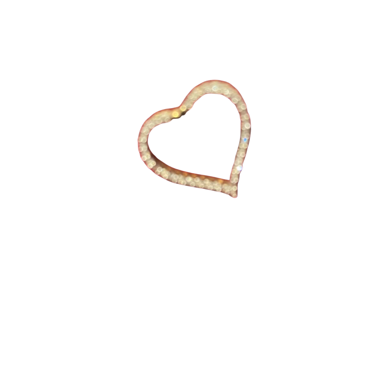 10ct Yellow Gold Open Heart Pendant with Clear Stone