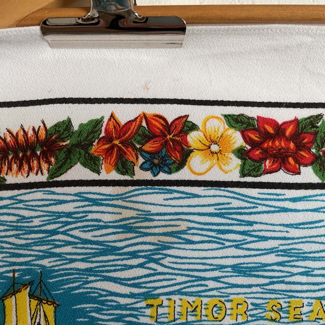 Vintage Frank Lee Australian Map Linen Tea Towel