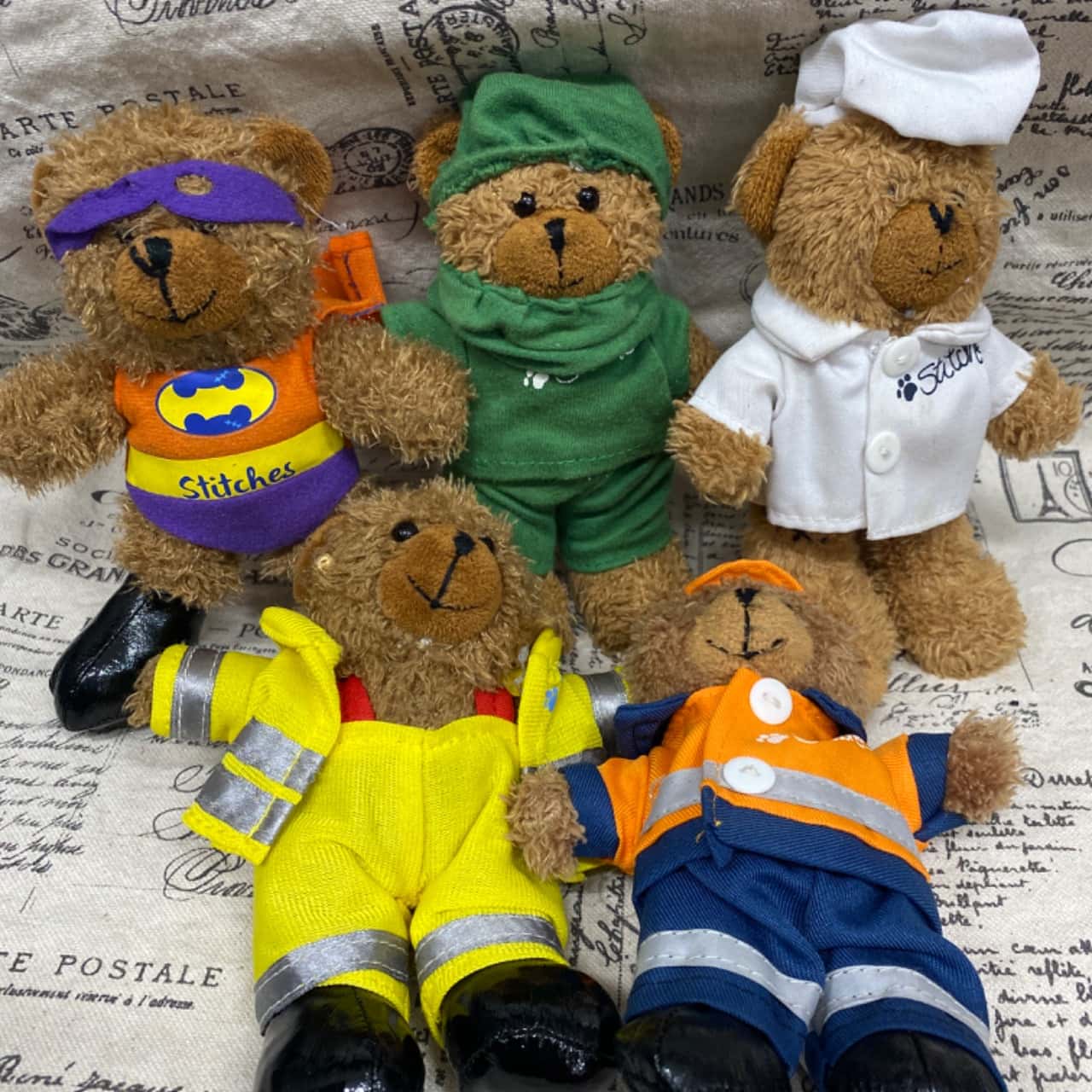 Stitches Teddy Bears X5