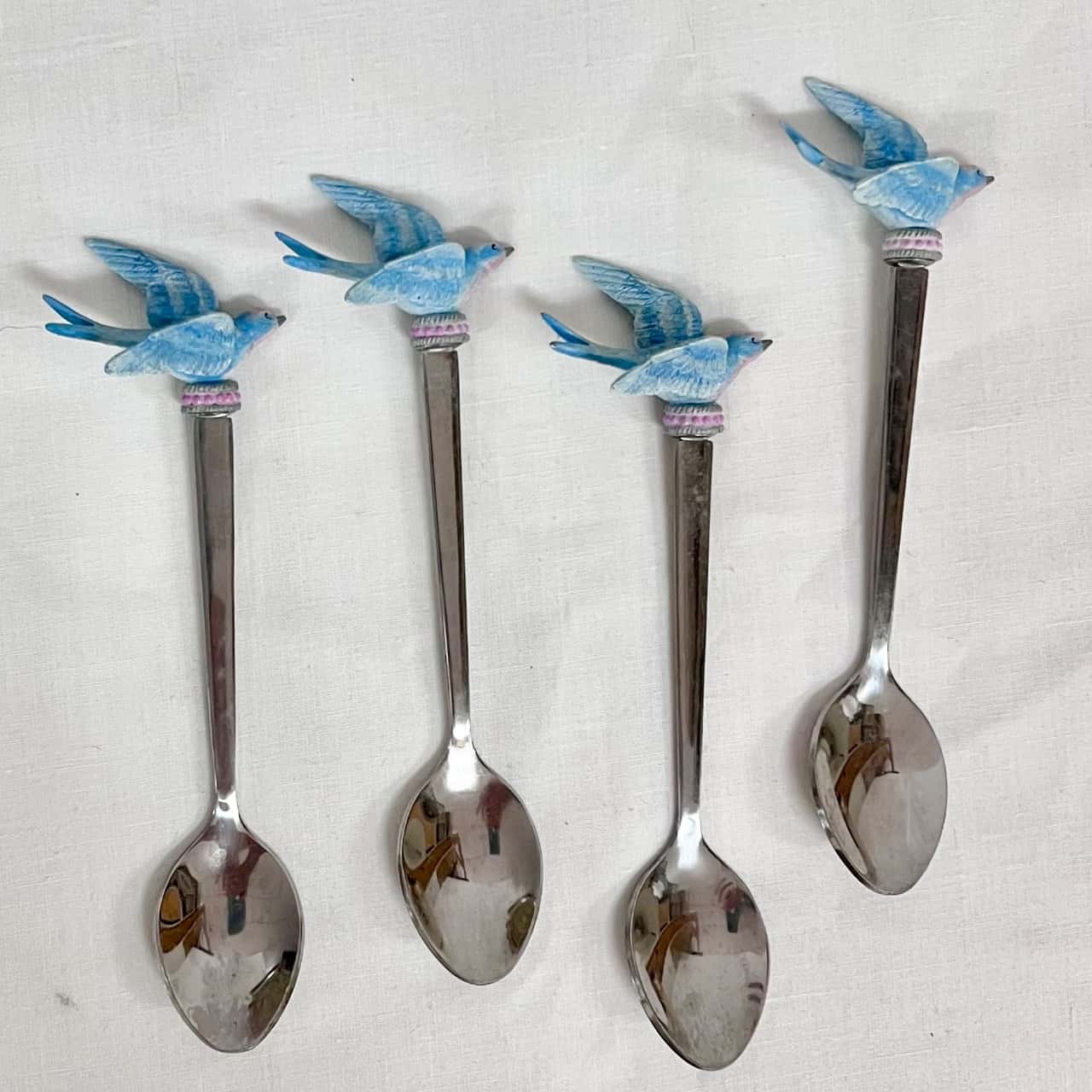 4 Blue Bird Teaspoons Gorgeous for a High Tea(s)