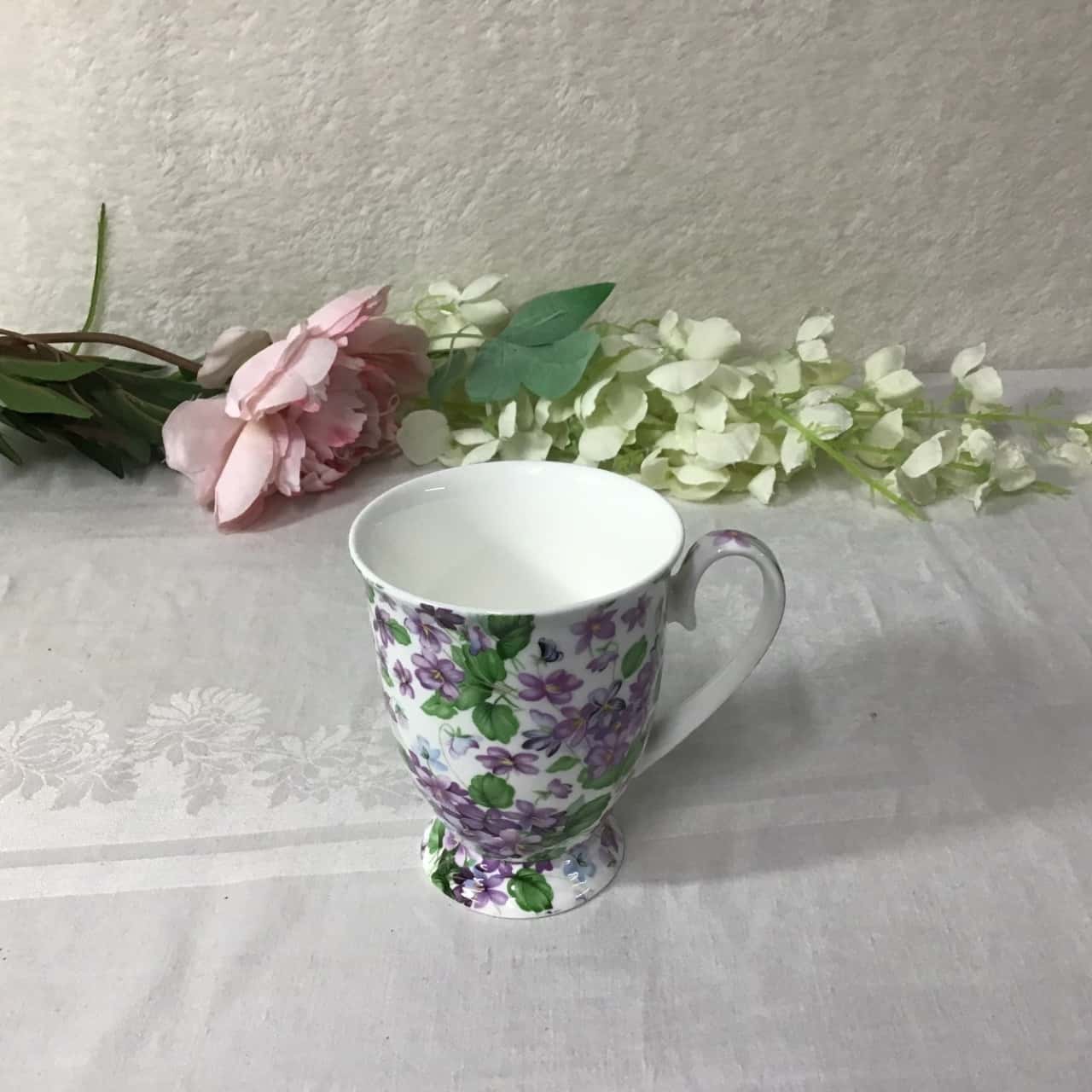 Maxwell & Williams "Violets" Fine Bone China Footed Mug(s)