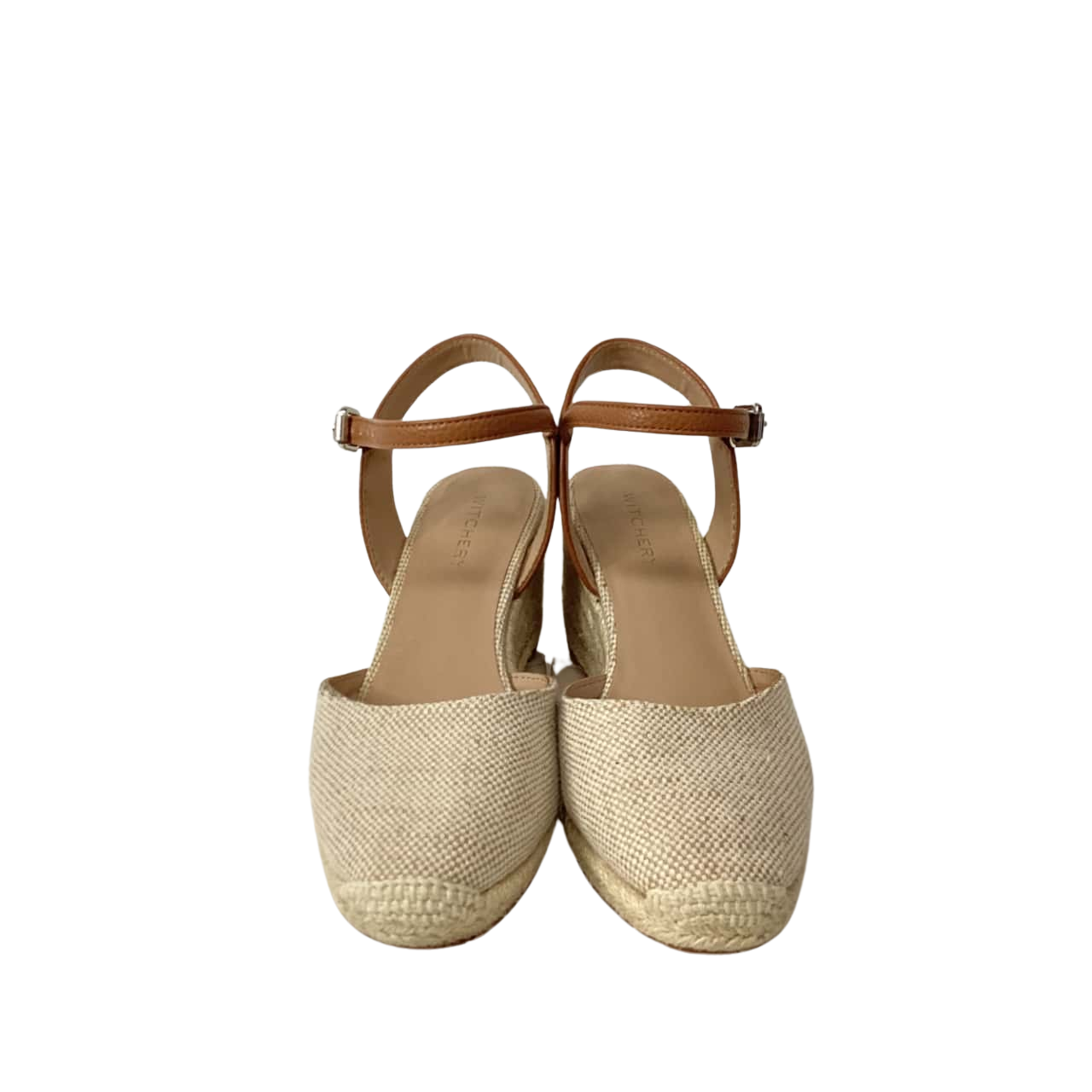 Witchery Women's Size 37 Off White wedges. (s)