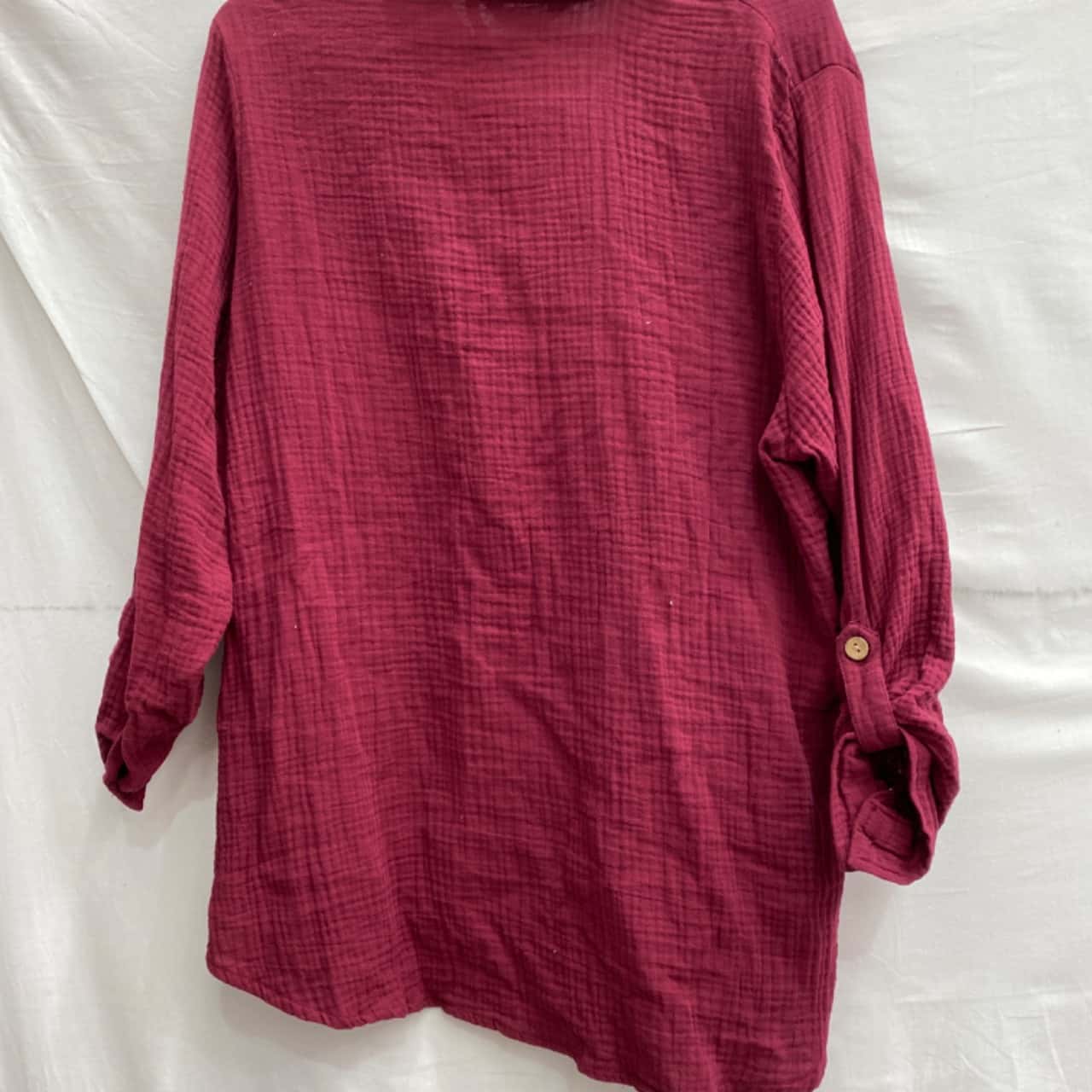 Millers Womens Size 16 Wine Double Cheesecloth Top (s)