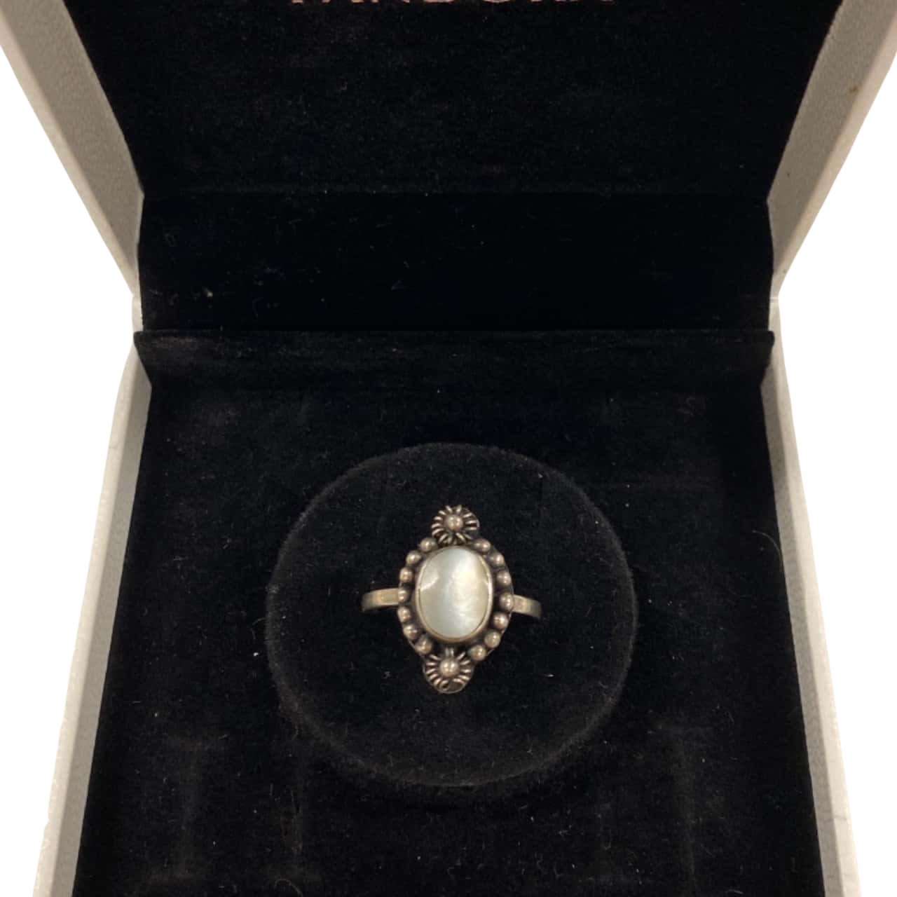 925 Sterling Silver White Pearlescent Stone Ring (s)