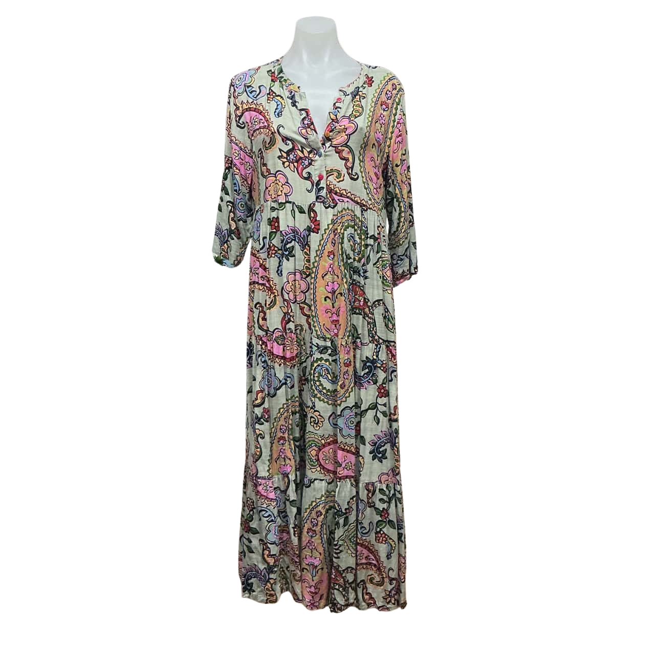 Orientique Womens Size 10 Maxi Dress Multicoloured / Pattern (s)