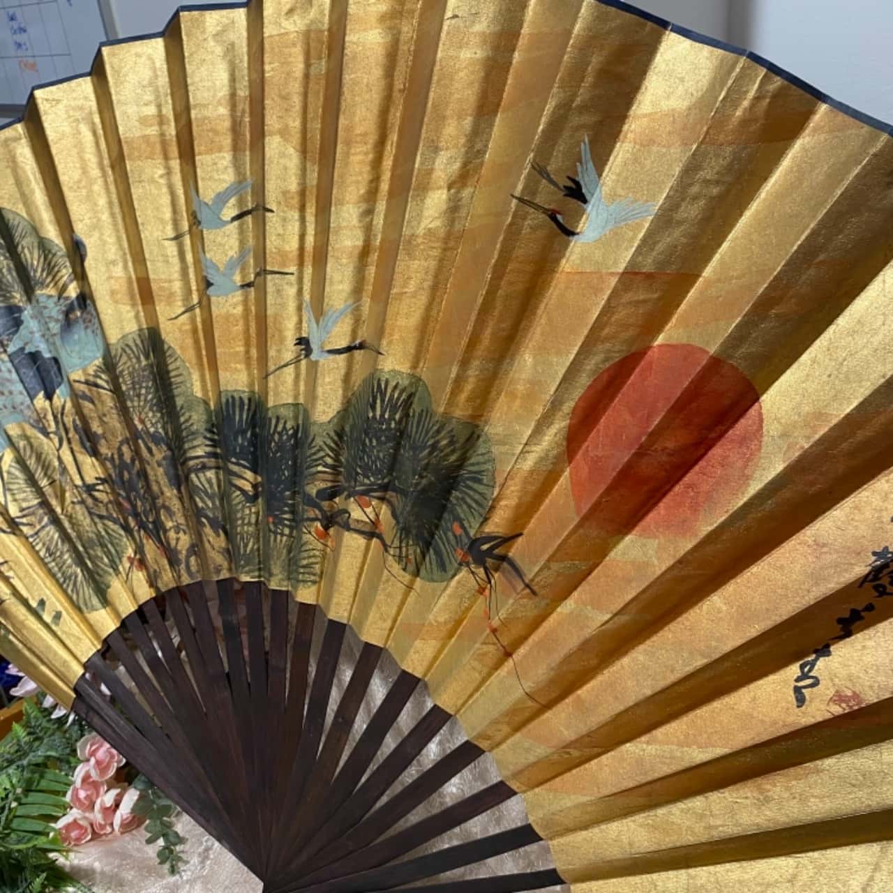 Chinese large decorative hand painted Fan (s)