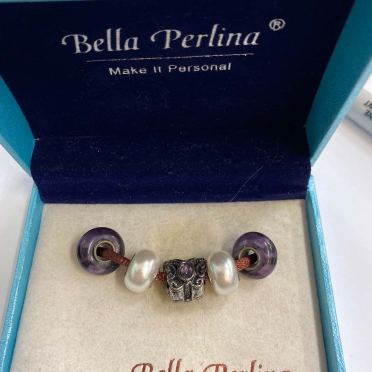 Bella Perkins Womens Bracelet Charms Purple / White (s)