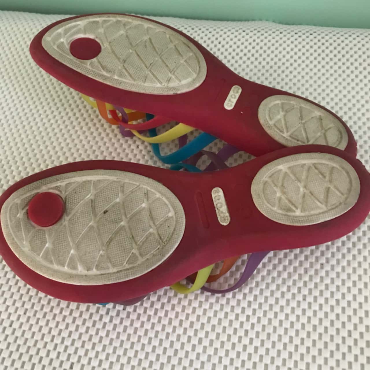 Crocs Womens Size 8 Multicoloured Plastic Thong Sandals(s)