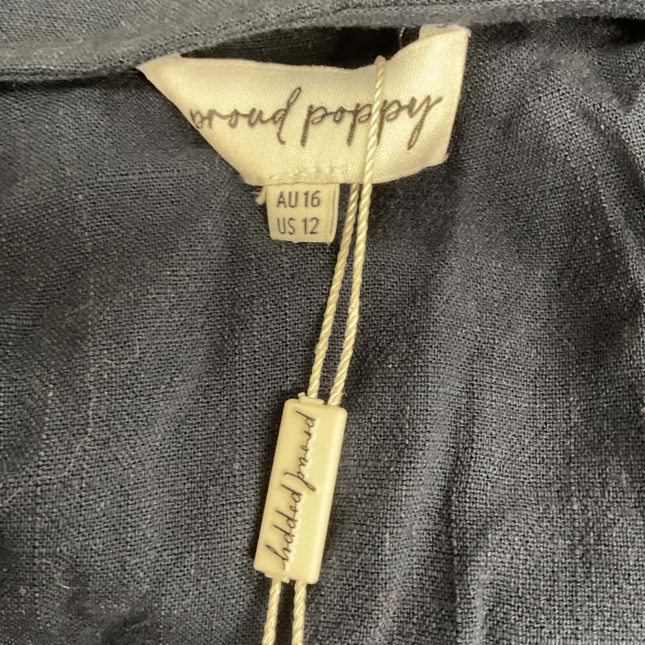 Proud Poppy Clothing Womens Size 16 button up Linen Dress Navy Blue (s ...
