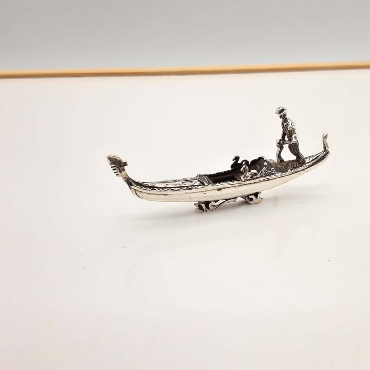 Antique Italian Hallmarked Silver Miniature Gondola (s)