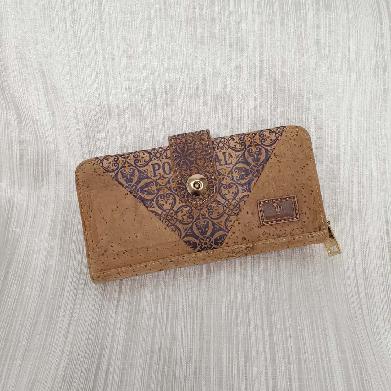 Smart & Elegant Portugal Cork Finish with Blue Patterned Detail Womens ...