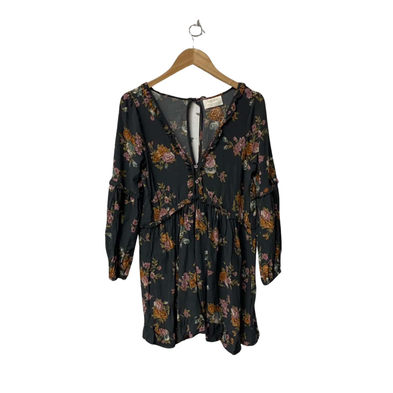 Auguste The Label Womens Size 8 Long Sleeve Black / Floral