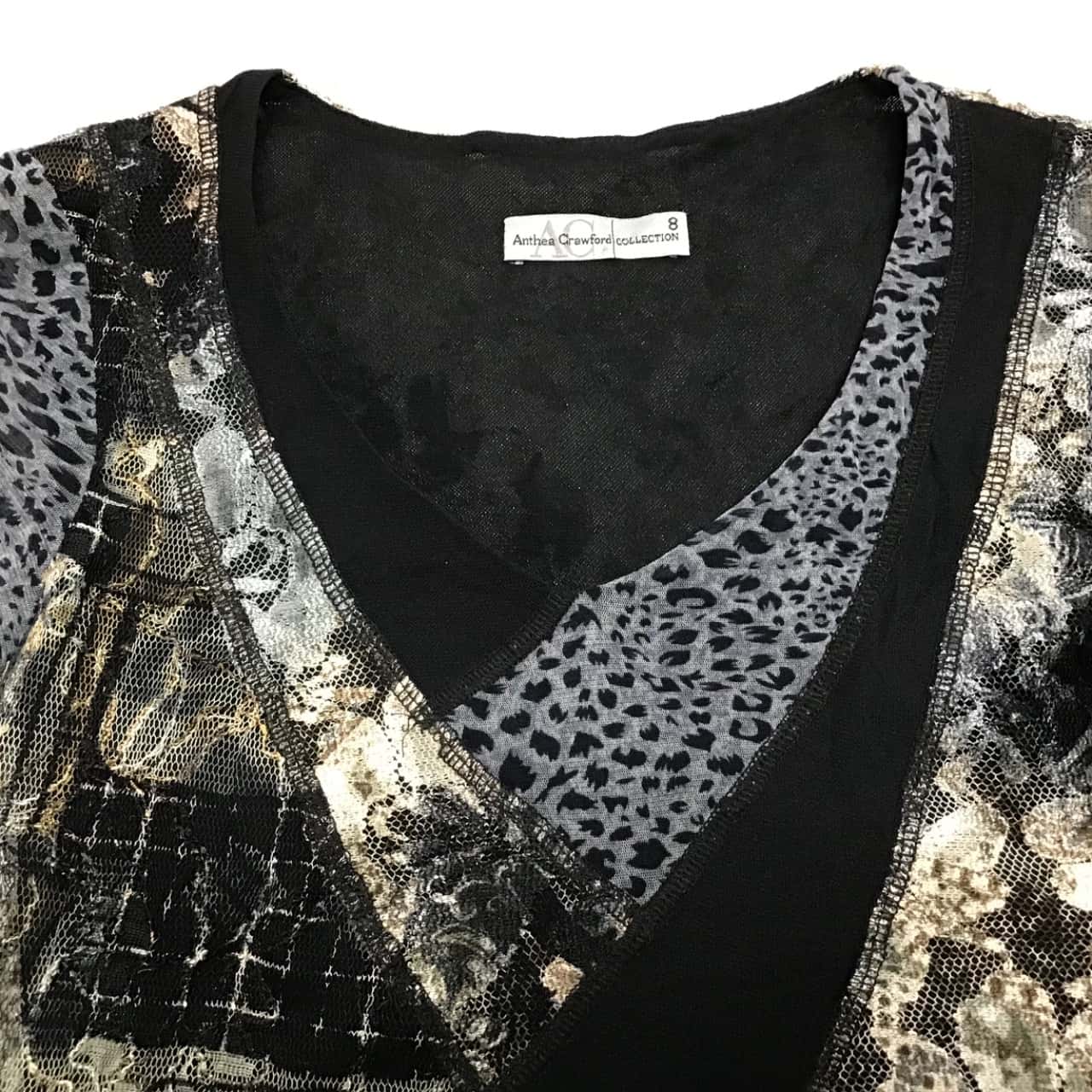 Anthea Crawford Womens Size 8 Beige / Black / Grey Animal Print Long ...