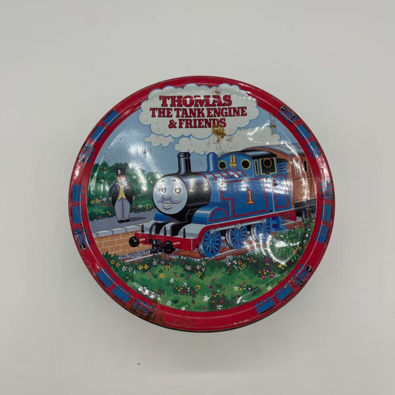 THOMAS THE TRAIN Round Cookies Tin Storage Container Tank Engine 1994 ...