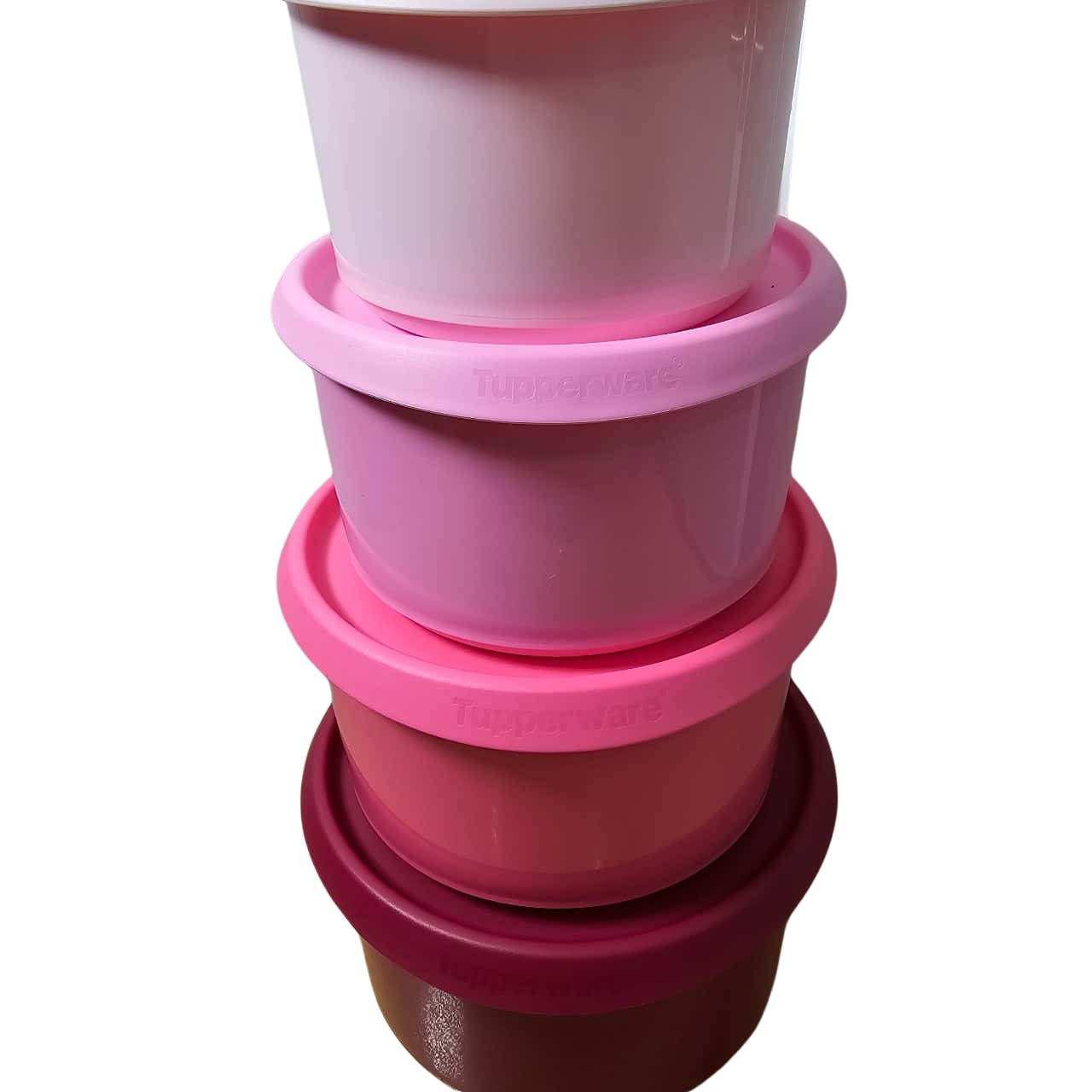 Tupperware One Touch Topper Canister Set in Shades of Pink