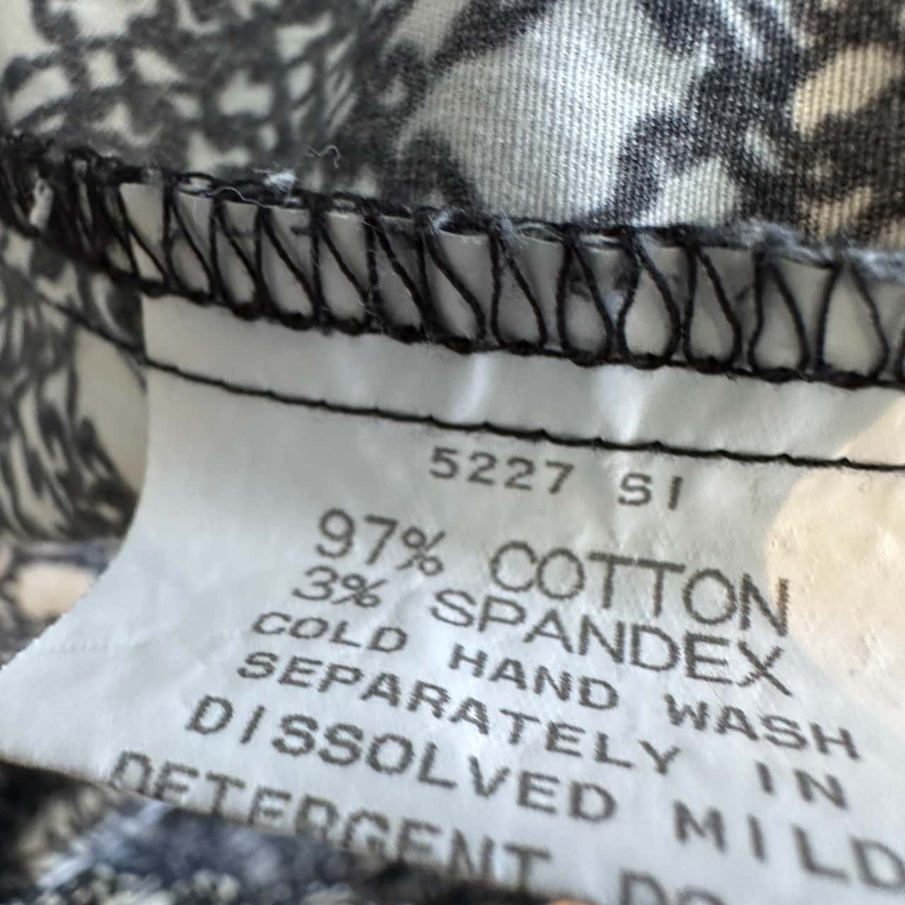 Perri Cutten Women's Size 14 Short Sleeve Midi Dress Black & Cream Pattern