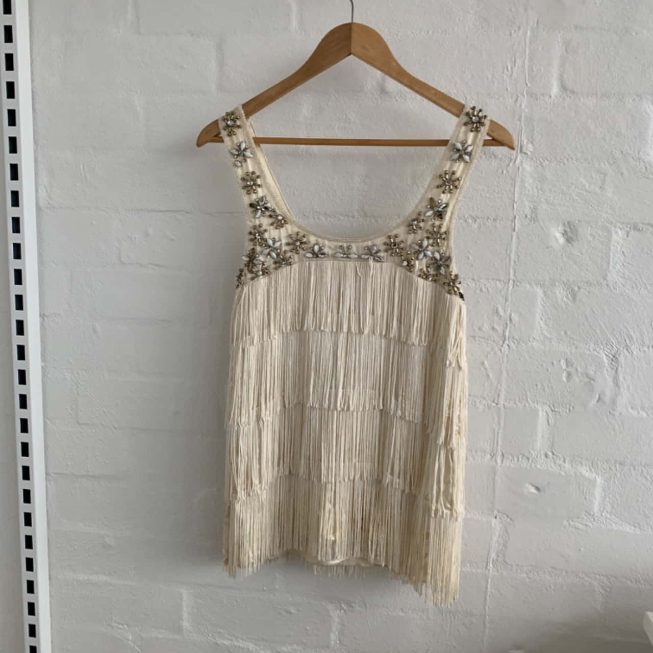Rachel Gilbert Size 1 Cream Silk Tassled Top(s)