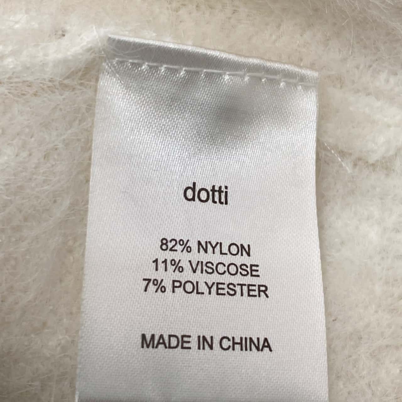 Dotti Womens Size XS White Fur Knit Jumper