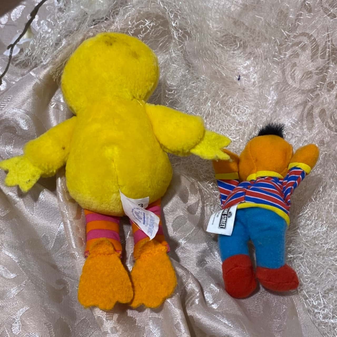Vintage Sesame Street Ernie and Big bird Soft Figure