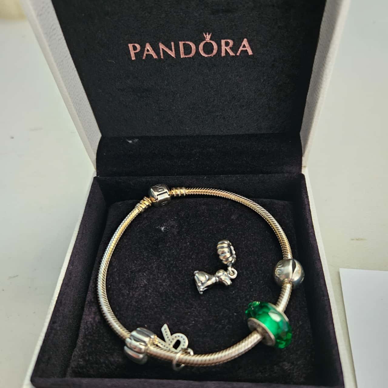 Pandora Womens Bracelet Charms Green / Silver (s) - New Without Tags ...