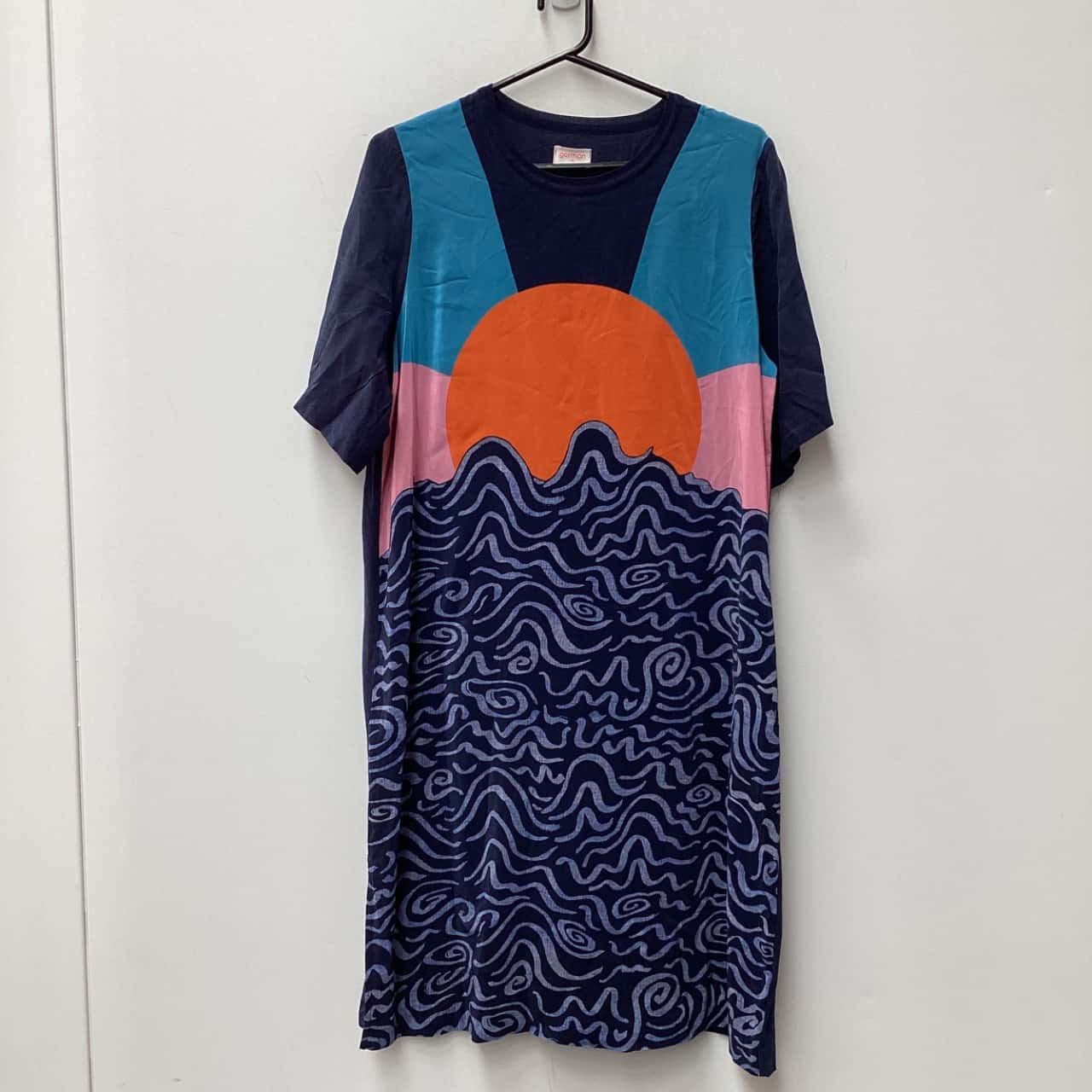 Gorman Pattern Short Sleeve Silk Blend Dress Size 14